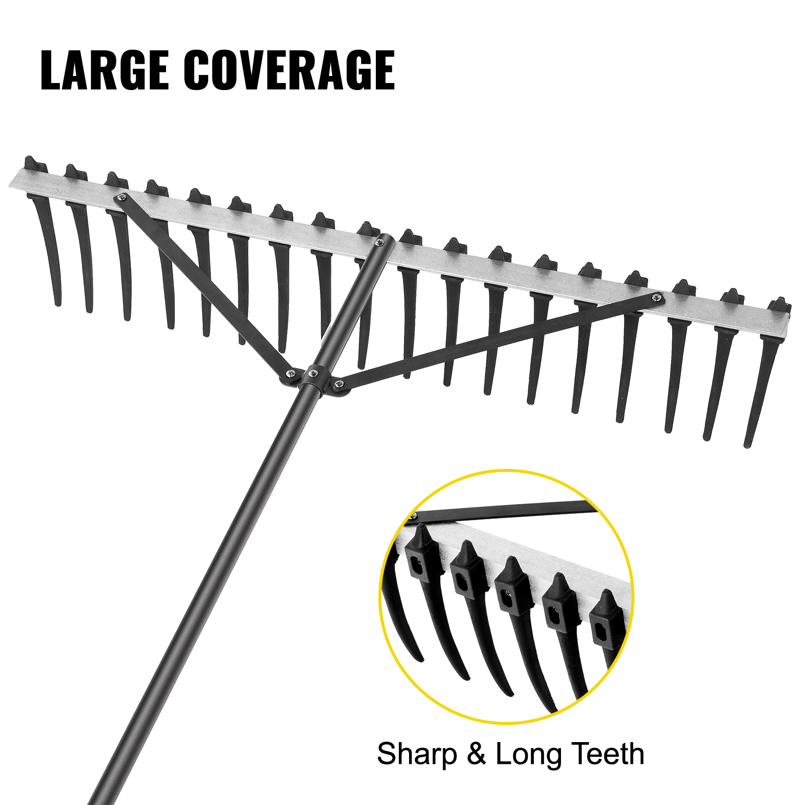 Vevor Weed Rake Lake Weed Cutter 11 Ft Long Pole 9 Inch Tines W/ Float ...