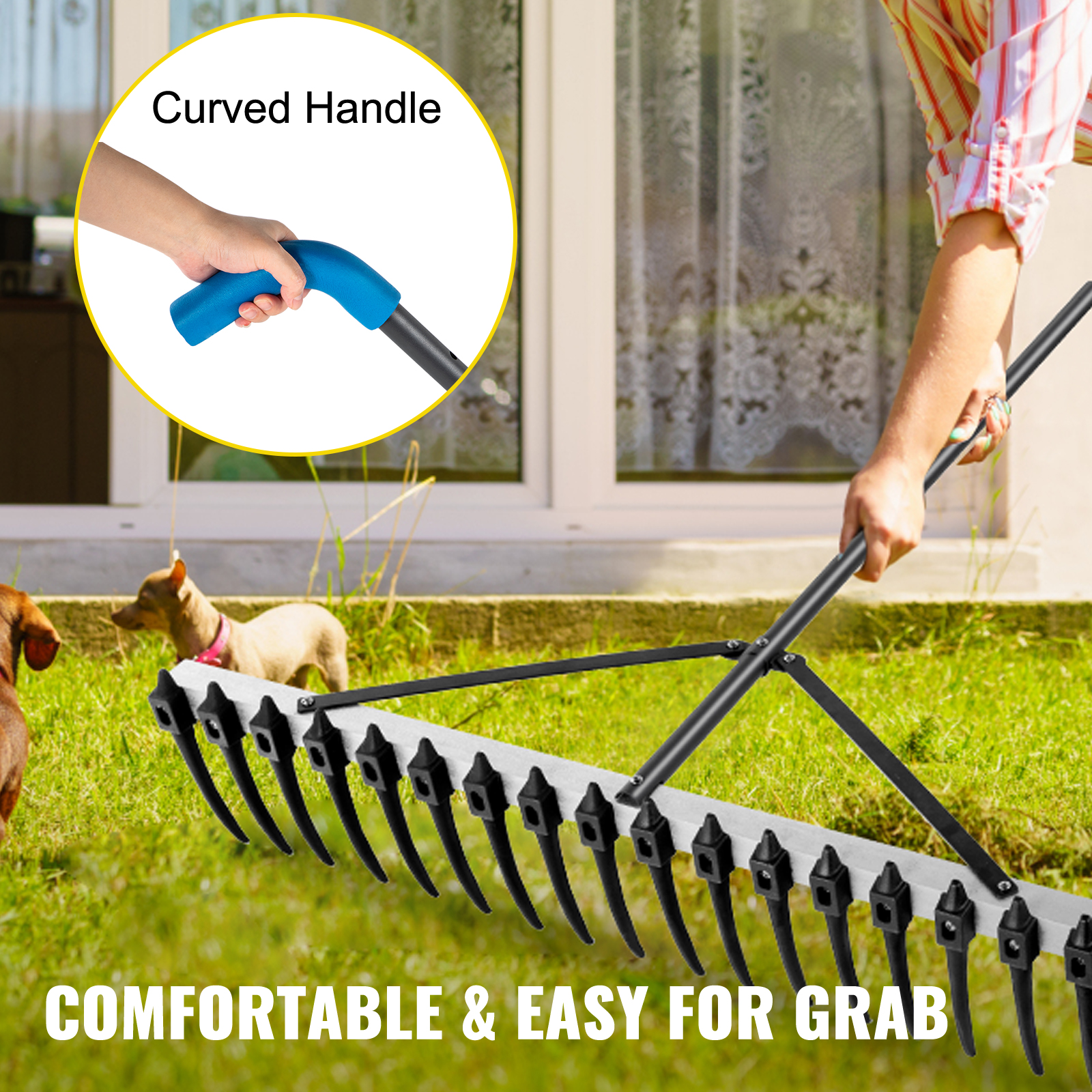 Vevor Weed Rake Lake Weed Cutter 11 Ft Long Pole 9 Inch Tines W/ Float ...