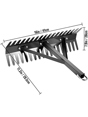 VEVOR Pond Rake, 16 inch Aquatic Weed Rake, Double Sided Lake Weed ...