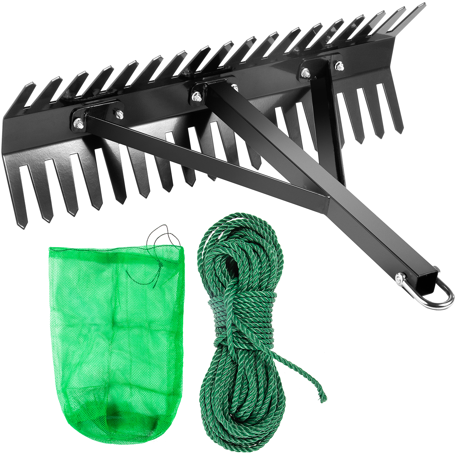 Vevor Pond Rake Aquatic Weed Rake 48" Double Sided Lake Weed Cutter W ...