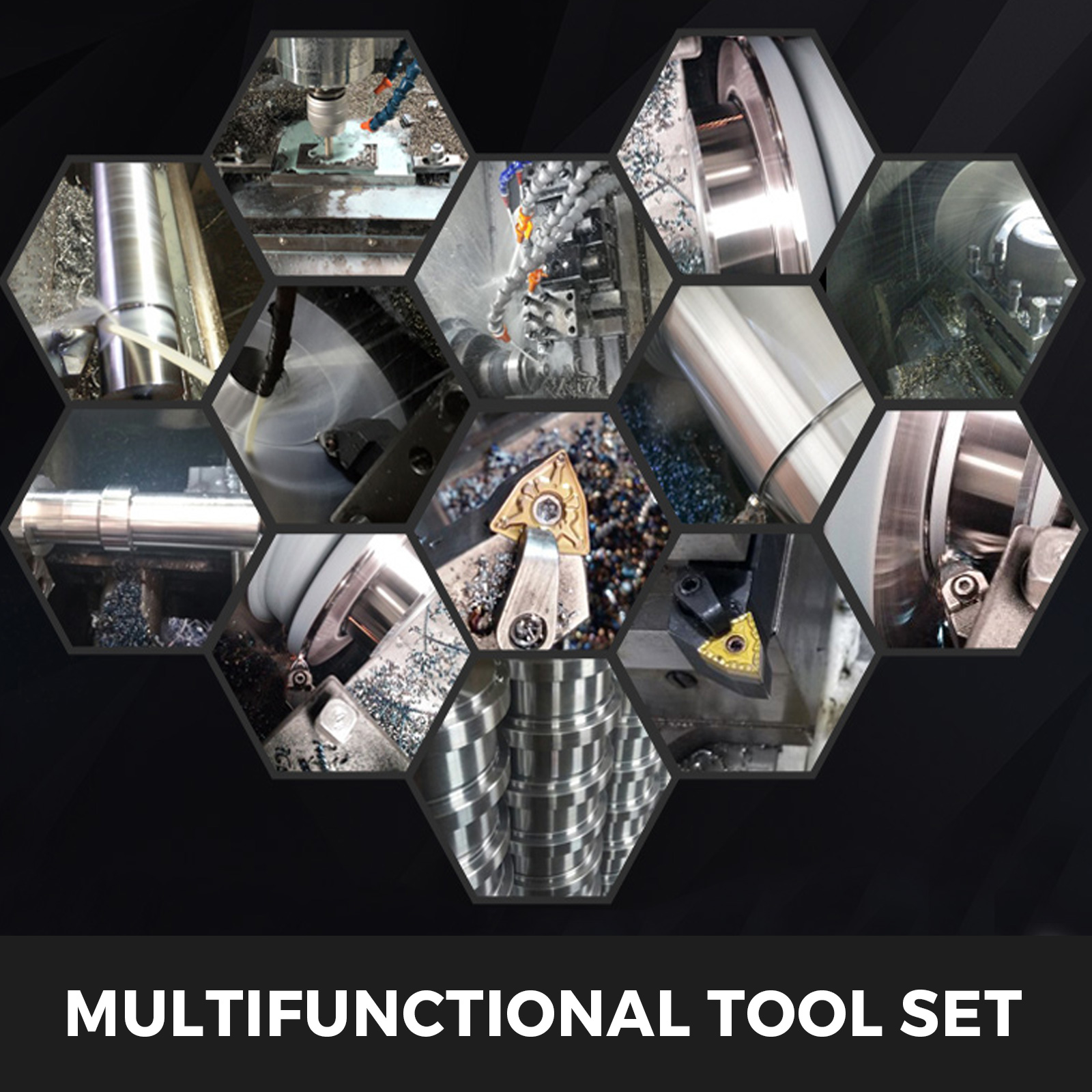 VEVOR Indexable Carbide Tools 3/4" Industrial Lathe Tools 7Pcs/Set ...