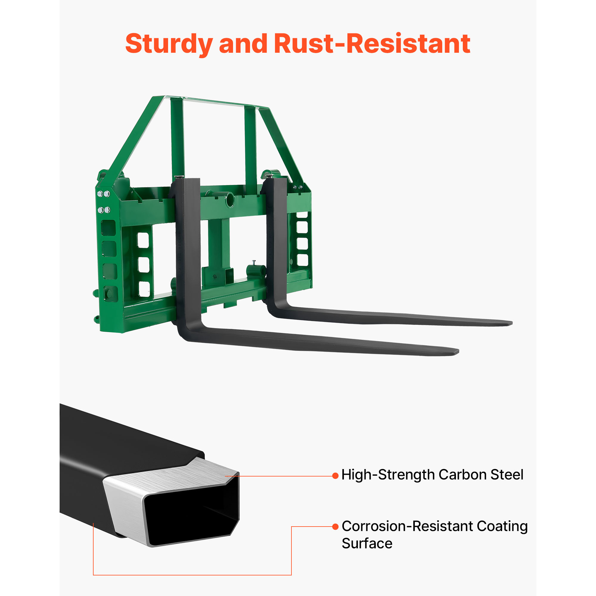 Mophorn Skid Steer Pallet Forks, 4000 lbs Load Capacity, Fork Frame ...