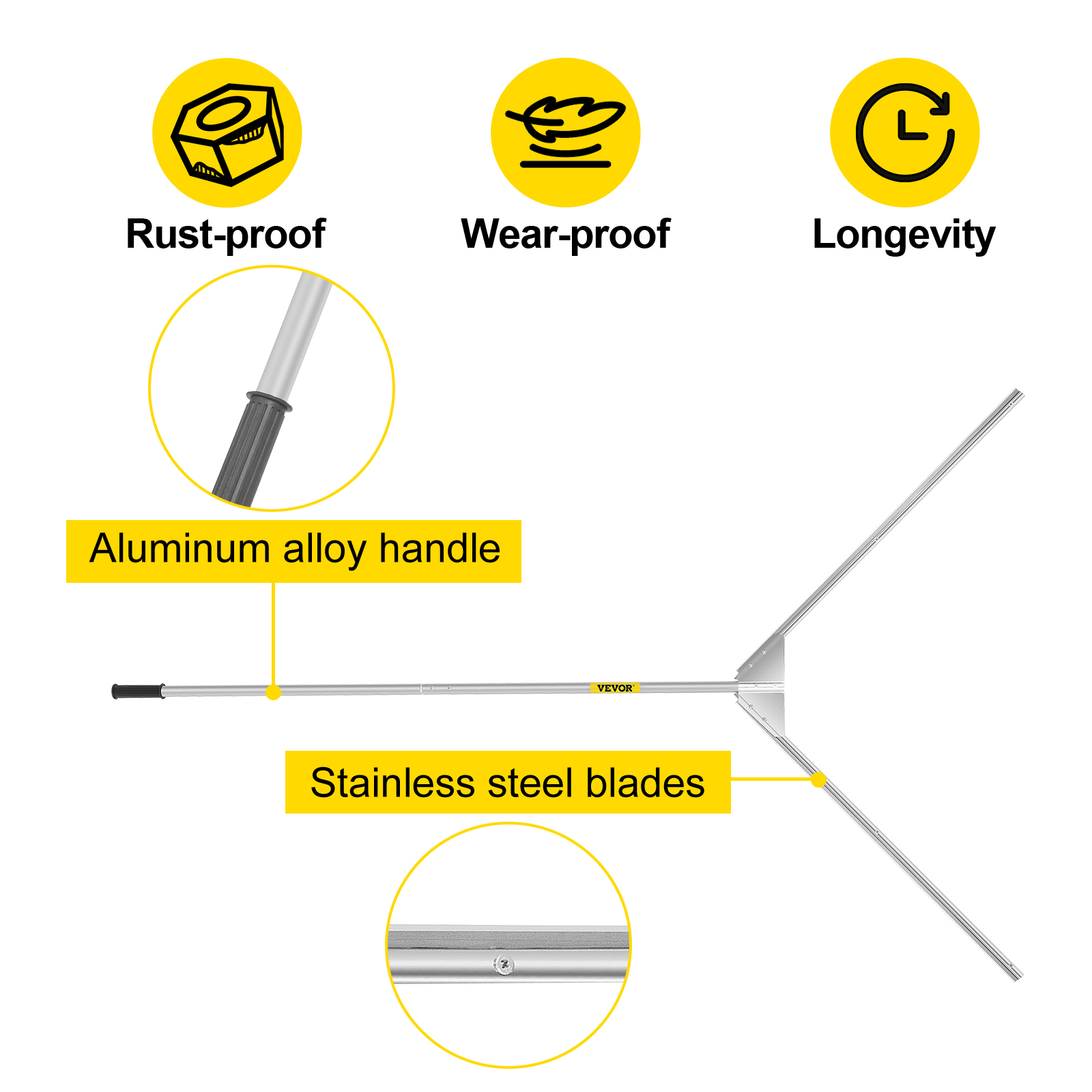 VEVOR Aquatic Weed Cutter, 48 inch, Clean Aquatic Weeds Muck Silt Lake ...