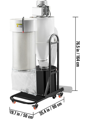 VEVOR Cyclone Dust Collector Woodworking Dust Collector 2HP 220V Heavy ...