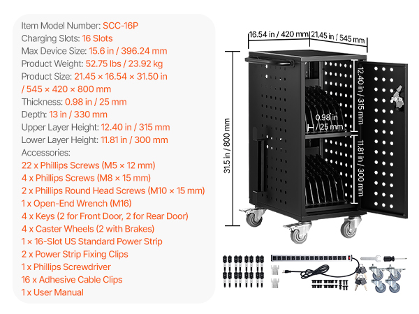 Charging Cart Mobile Locking Charging Cart 16 Devices for Laptop ...