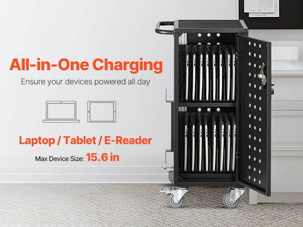 Charging Cart Mobile Locking Charging Cart 16 Devices for Laptop ...