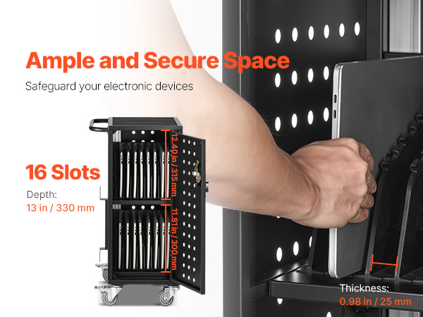 Charging Cart Mobile Locking Charging Cart 16 Devices for Laptop ...