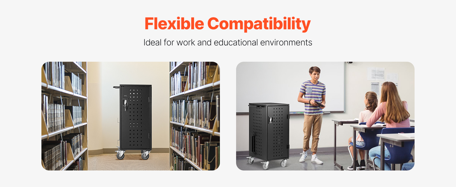 VEVOR Charging Cart Mobile Locking Charging Cart 20 Devices for Laptop ...