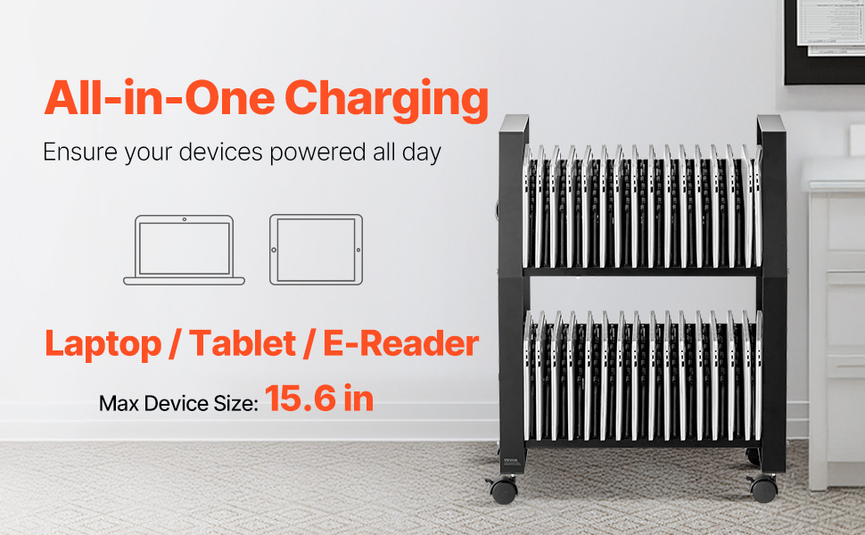 Charging Cart Mobile Open Charging Cart 32 Devices for Laptop and ...