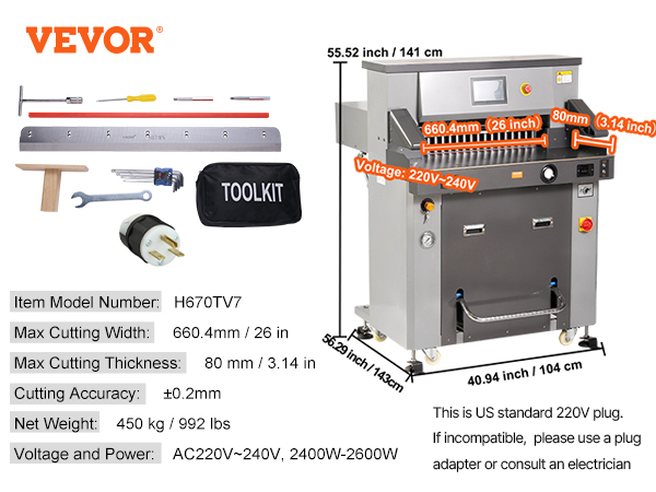 VEVOR Electric Hydraulic Paper Cutter, Heavy Duty Paper Cutter Machine ...