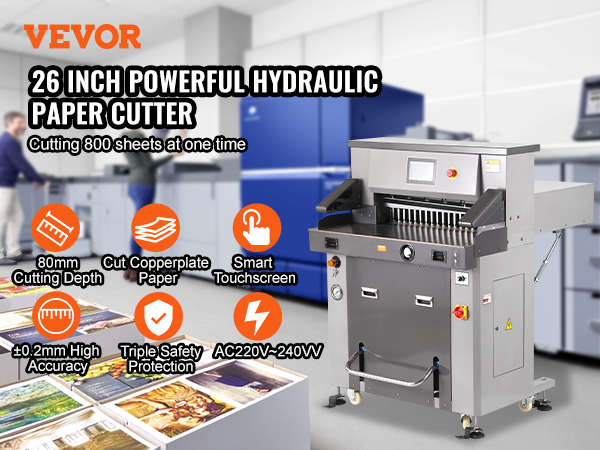 VEVOR Electric Hydraulic Paper Cutter, Heavy Duty Paper Cutter Machine ...