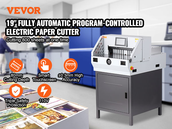 VEVOR Electric Paper Cutter, Heavy Duty Paper Trimmer 19" /482.6mm ...