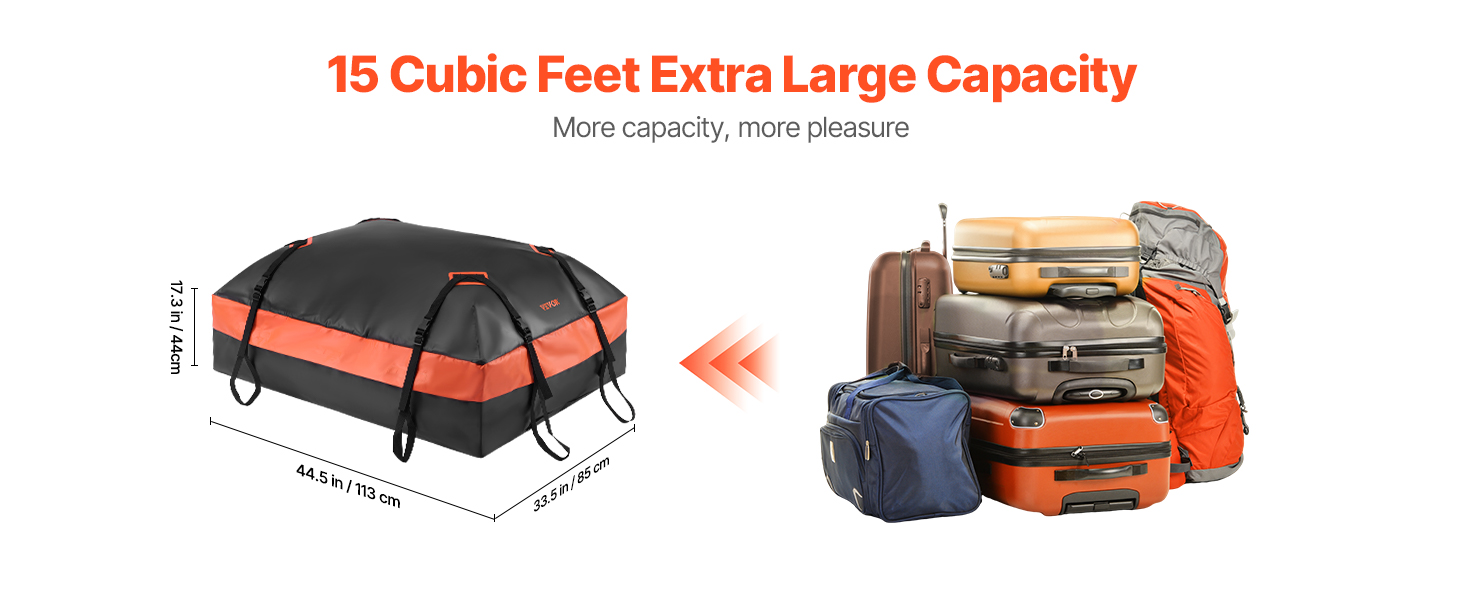 Car Rooftop Cargo Carrier Bag 15 Cubic Feet Car Roof Cargo Carrier 840D ...