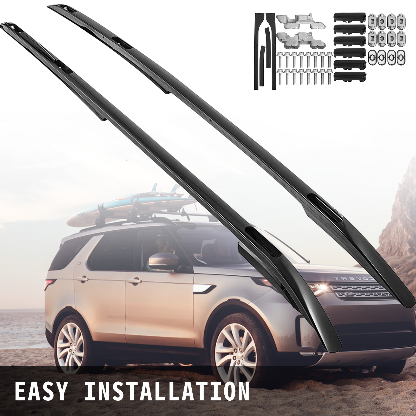 Aluminium Roof Rails Baggage Luggage Rack Side Rail Bars for Land Rover ...