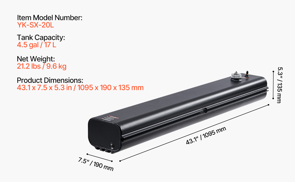 4.5 Gal Roof Rack Water Tank Portable Water Tank with Splash-Guard ...