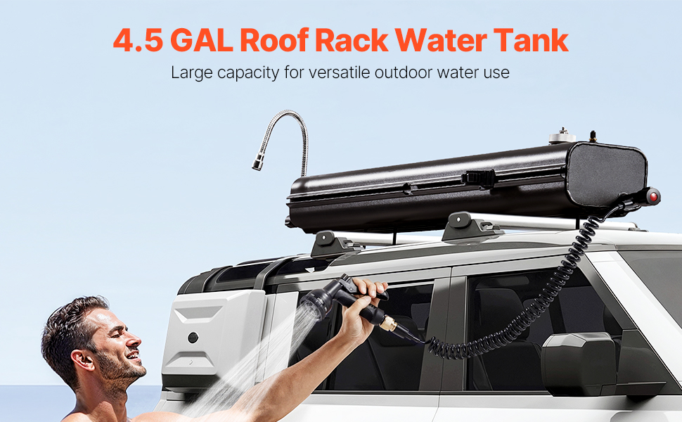 4.5 Gal Roof Rack Water Tank Portable Water Tank with Splash-Guard ...
