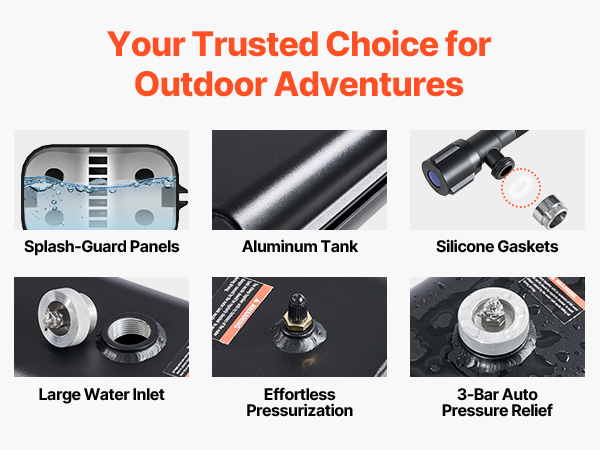 VEVOR 4 Gal Roof Rack Water Tank Portable Water Tank with Splash-Guard ...