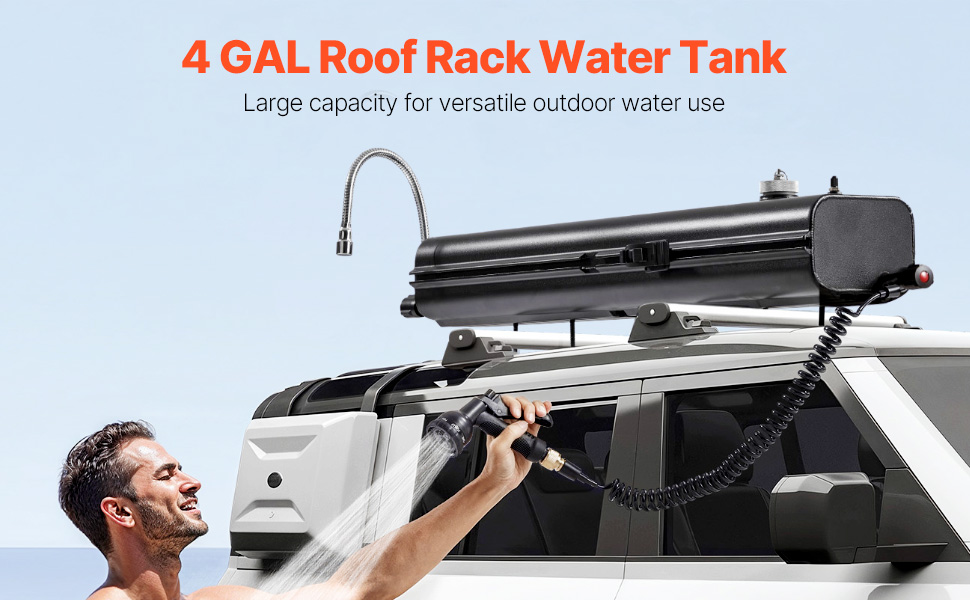 VEVOR 4 Gal Roof Rack Water Tank Portable Water Tank with Splash-Guard ...