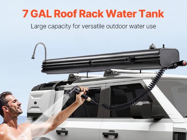 7 Gal Roof Rack Water Tank Portable Water Tank with Splash-Guard Panel ...