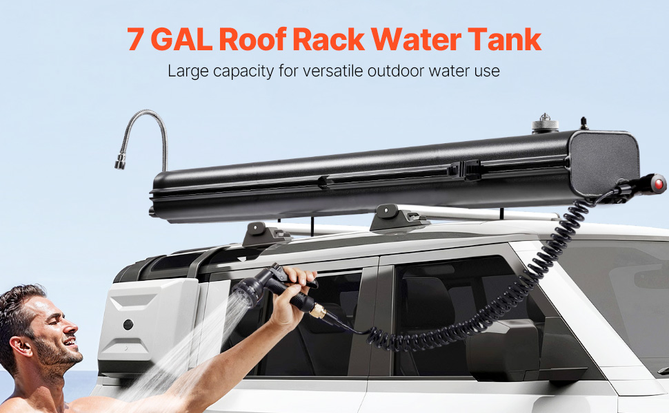 7 Gal Roof Rack Water Tank Portable Water Tank with Splash-Guard Panel ...