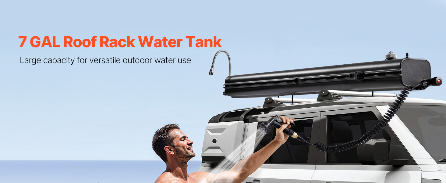 7 Gal Roof Rack Water Tank Portable Water Tank with Splash-Guard Panel ...