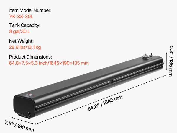 VEVOR 8 Gal Roof Rack Water Tank Portable Water Tank with Splash-Guard ...