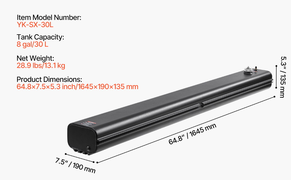 VEVOR 8 Gal Roof Rack Water Tank Portable Water Tank with Splash-Guard ...