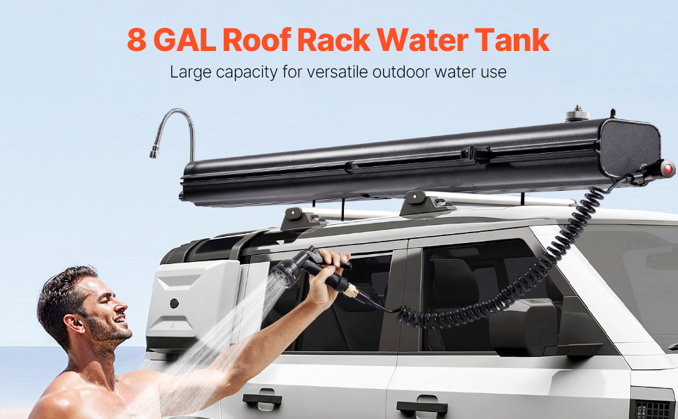 8 Gal Roof Rack Water Tank Portable Water Tank with Splash-Guard Panel ...