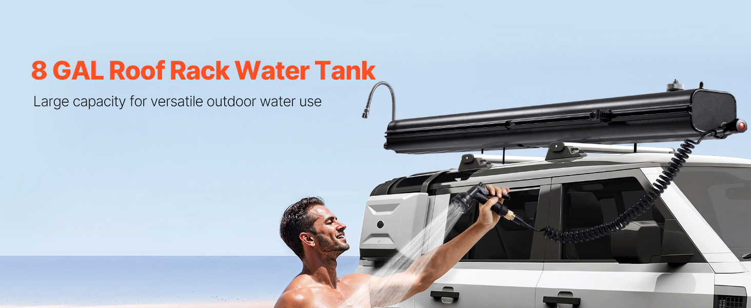 VEVOR 8 Gal Roof Rack Water Tank Portable Water Tank with Splash-Guard ...