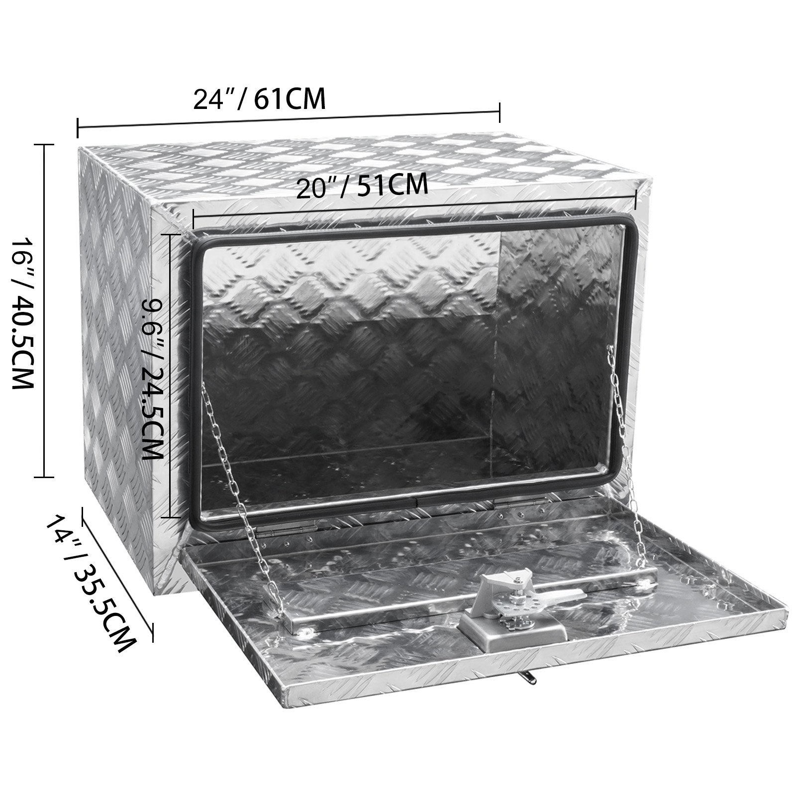 VEVOR Underbody Truck Box, 24"×14"×16" Pickup Storage Box, Heavy Duty ...