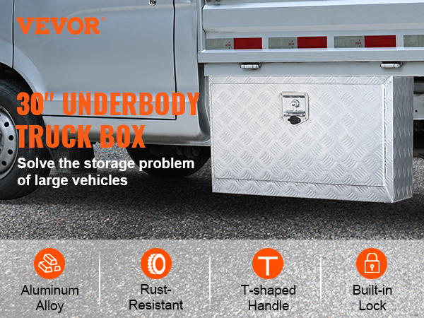 VEVOR Underbody Truck Box, 30"×14"×16" Pickup Storage Box, Heavy Duty ...