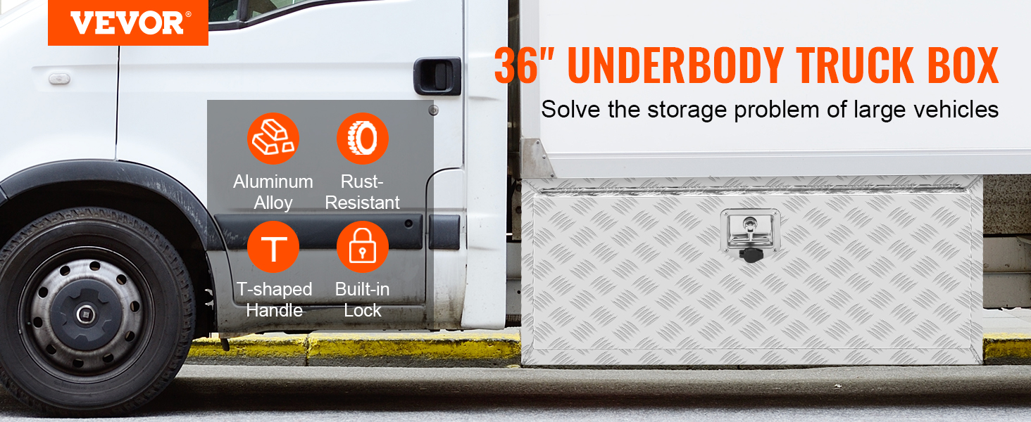 VEVOR Underbody Truck Box, 36"×14"×16" Pickup Storage Box, Heavy Duty ...