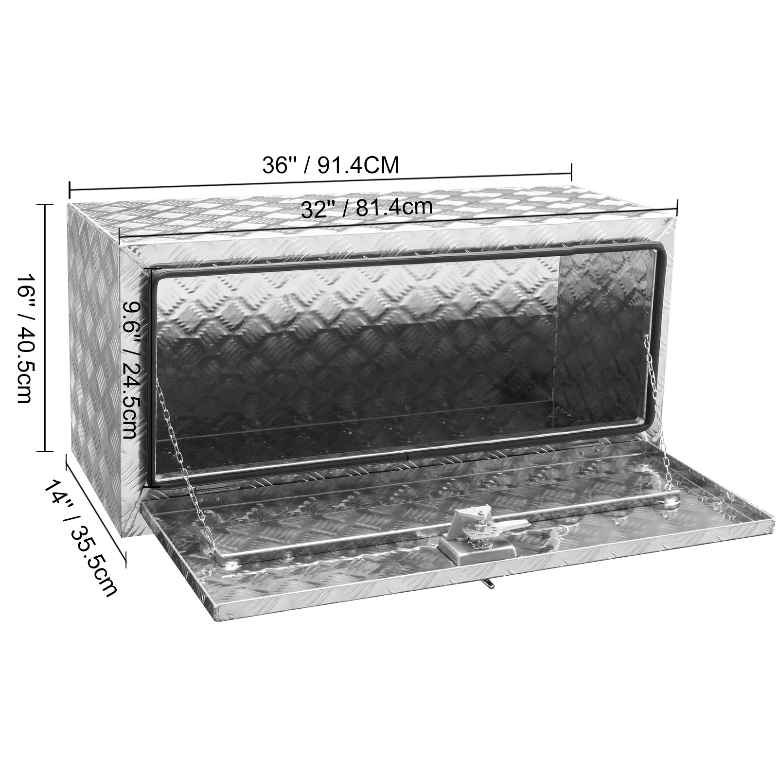 VEVOR Underbody Truck Box, 36"×14"×16" Pickup Storage Box, Heavy Duty ...