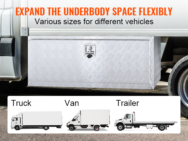 VEVOR Underbody Truck Box, 48"×24"×24" Pickup Storage Box, Heavy Duty ...