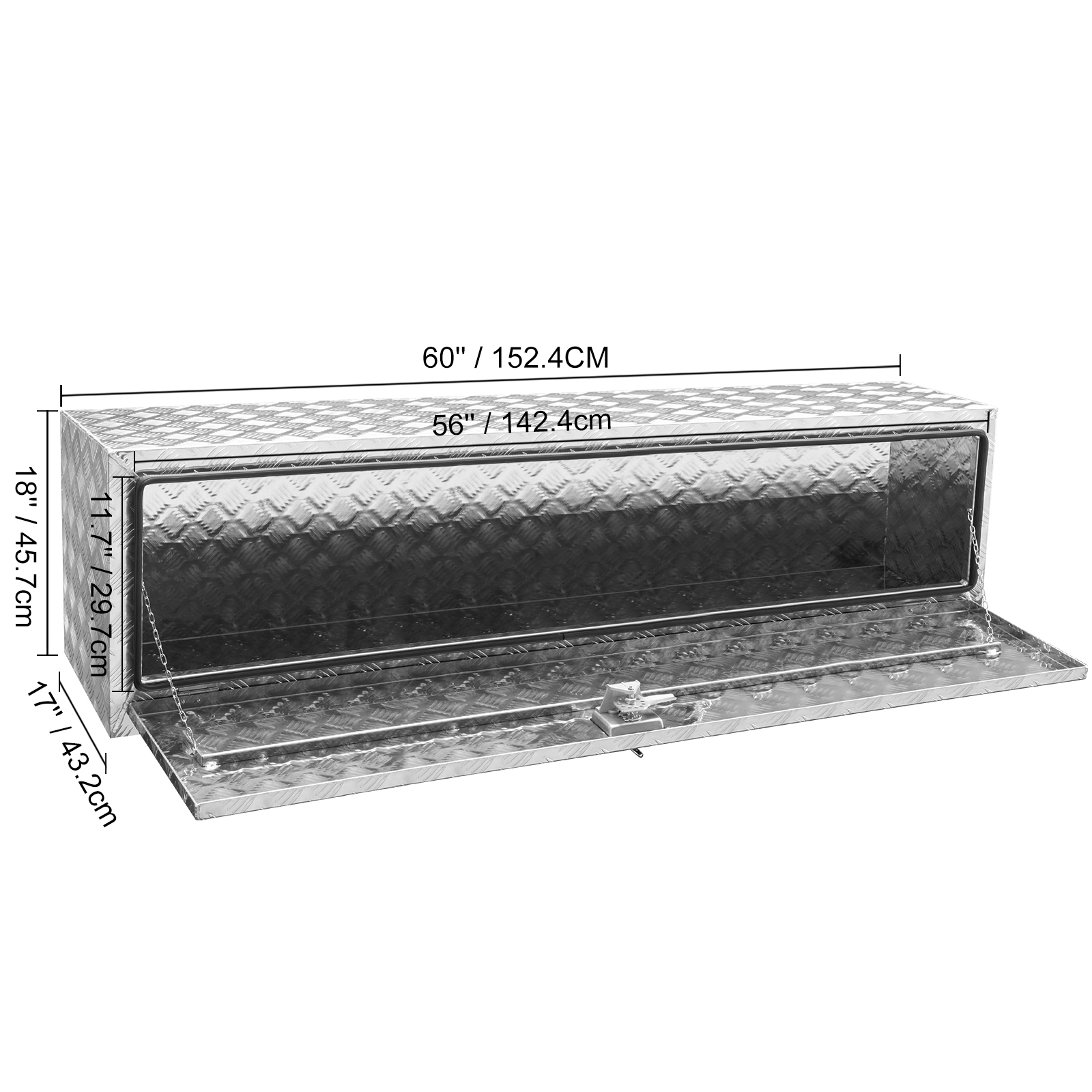VEVOR Underbody Truck Box, 60"×17"×18" Pickup Storage Box, Heavy Duty ...