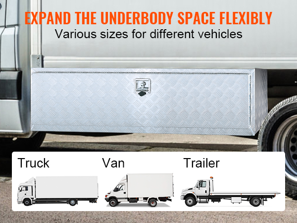 VEVOR Underbody Truck Box, 60"×24"×24" Pickup Storage Box, Heavy Duty ...