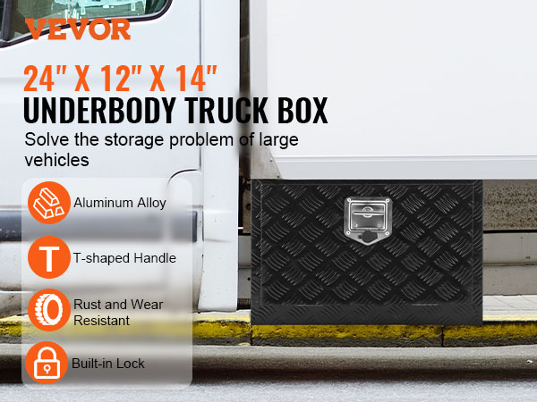 VEVOR undervogn aluminium lastbil værktøjskasse 24" x 12" x 14" Trailer ...