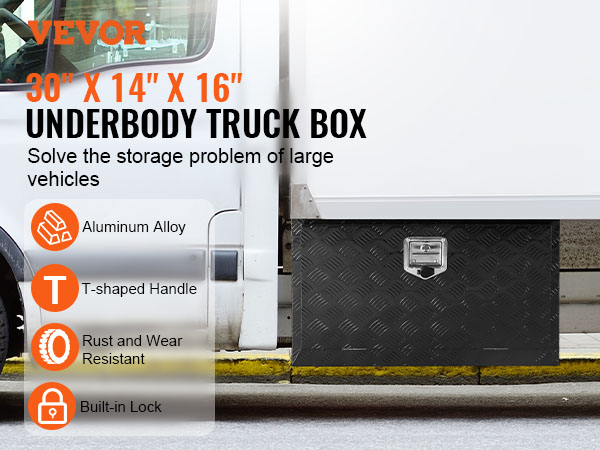 VEVOR undervogn aluminium lastbil værktøjskasse 30" x 14" x 16" Trailer ...