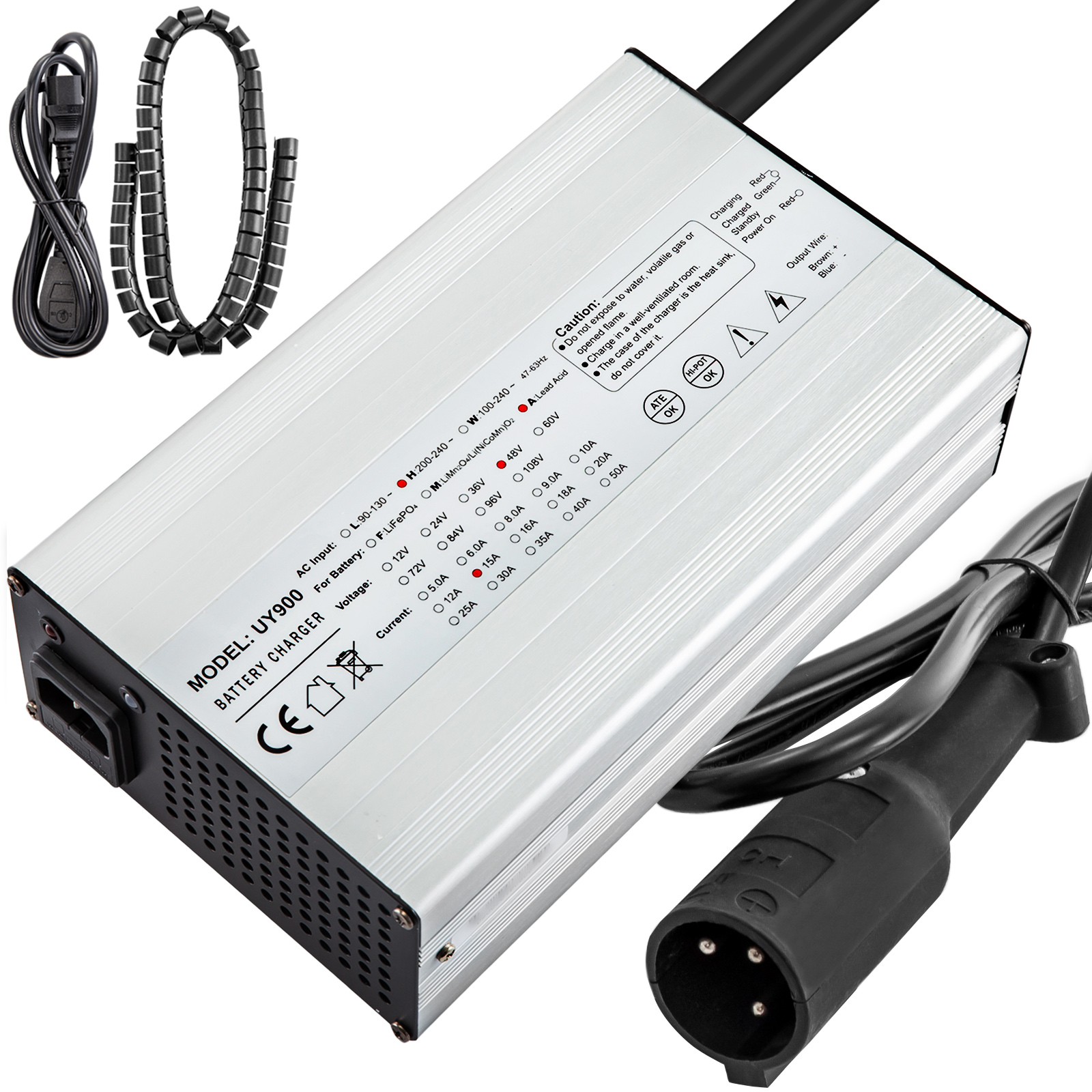 36v 18a Golf Cart Battery Charger 3 Pin Round Plug For Club Car Ez Go ...