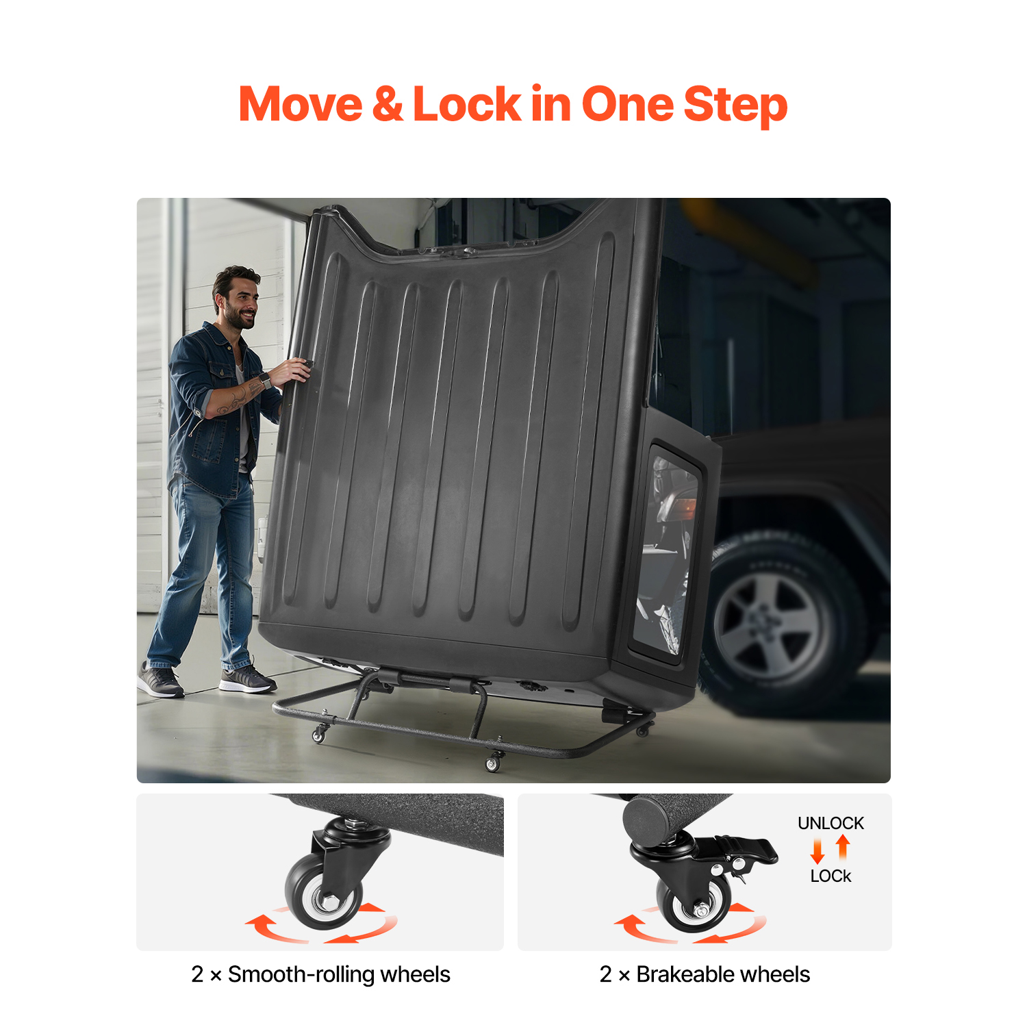 Mophorn Hardtop Storage Cart, Mobile and Durable Hard Top Rack ...