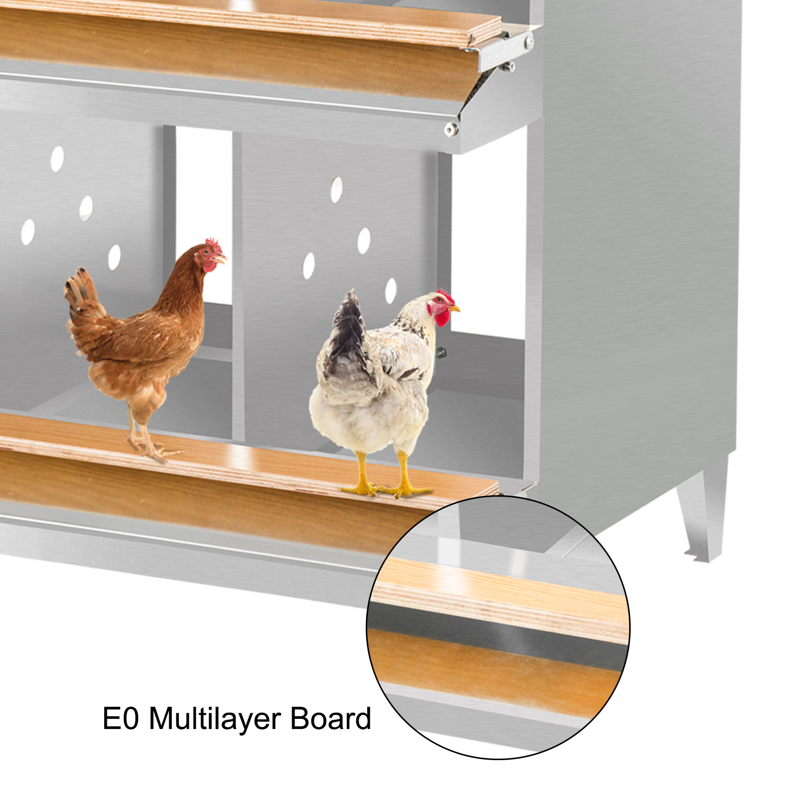 VEVOR Poultry Roll Away Nest Box Chicken Laying Nest 6-Hole Egg ...