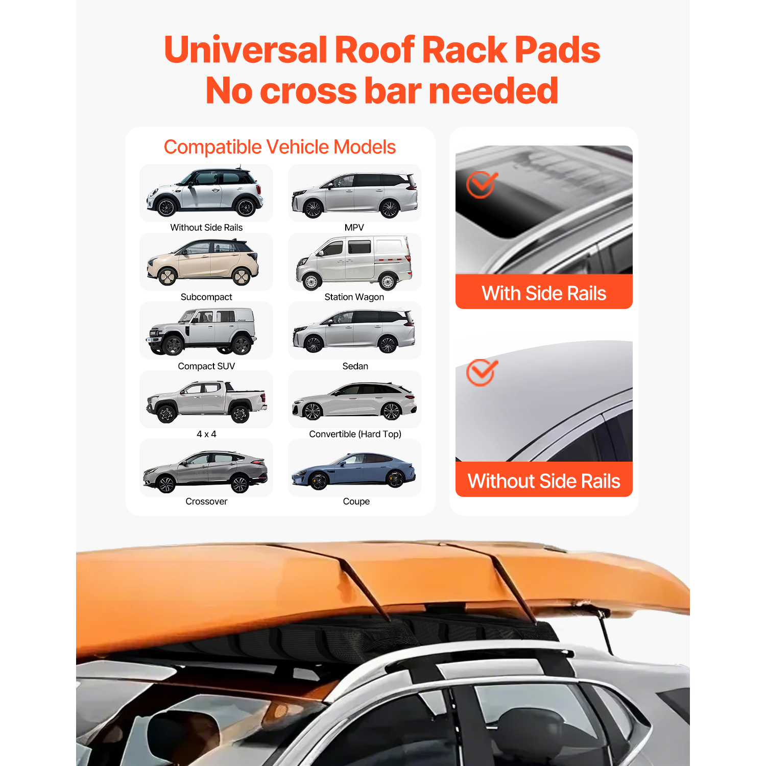 Mophorn Soft Roof Rack Pads, 33-Inch Universal Car Roof Rack Pad ...