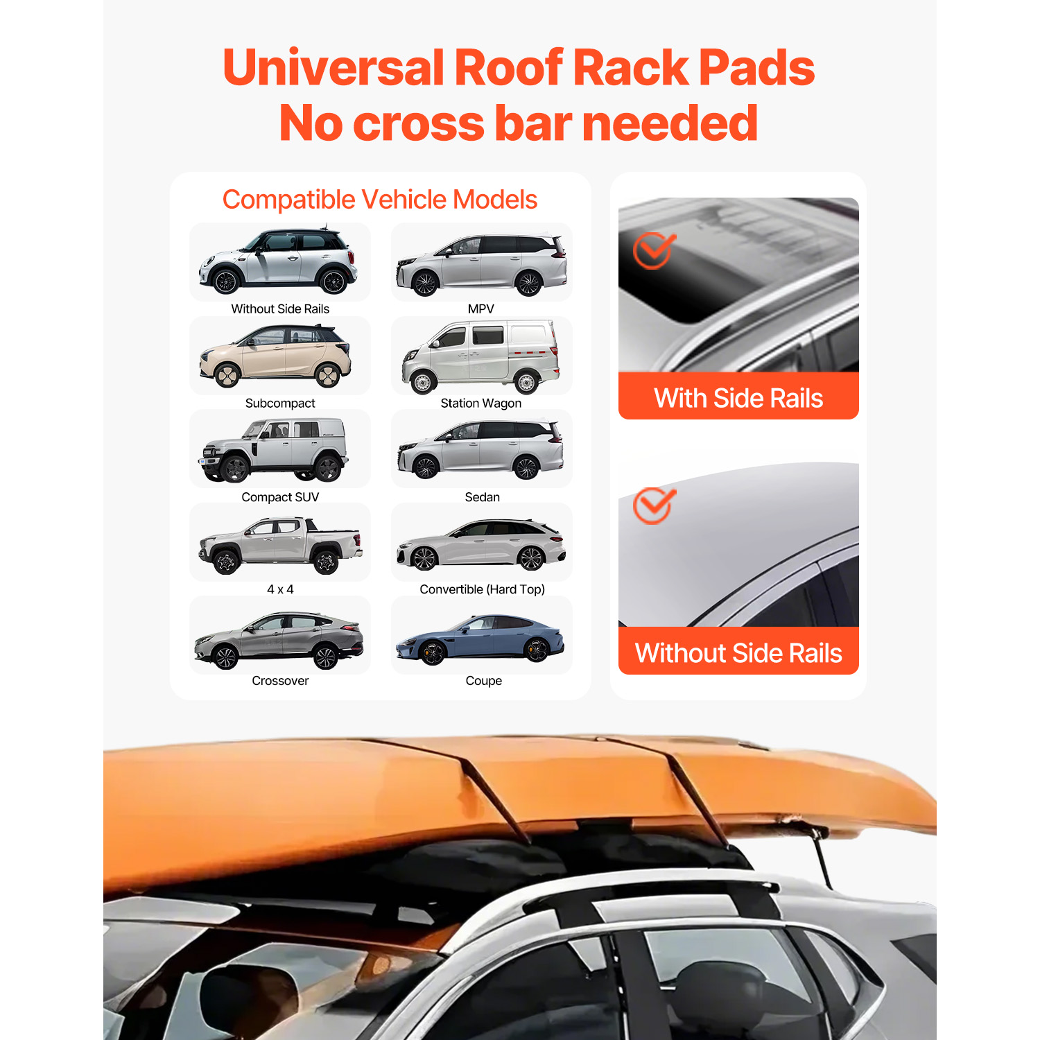 Mophorn Soft Roof Rack Pads, 31.5" Universal for Car, 176LBS Capacity ...