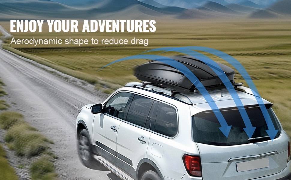 VEVOR Rooftop Cargo Carrier 22 Cubic Feet Luggage Storage Box ABS for ...
