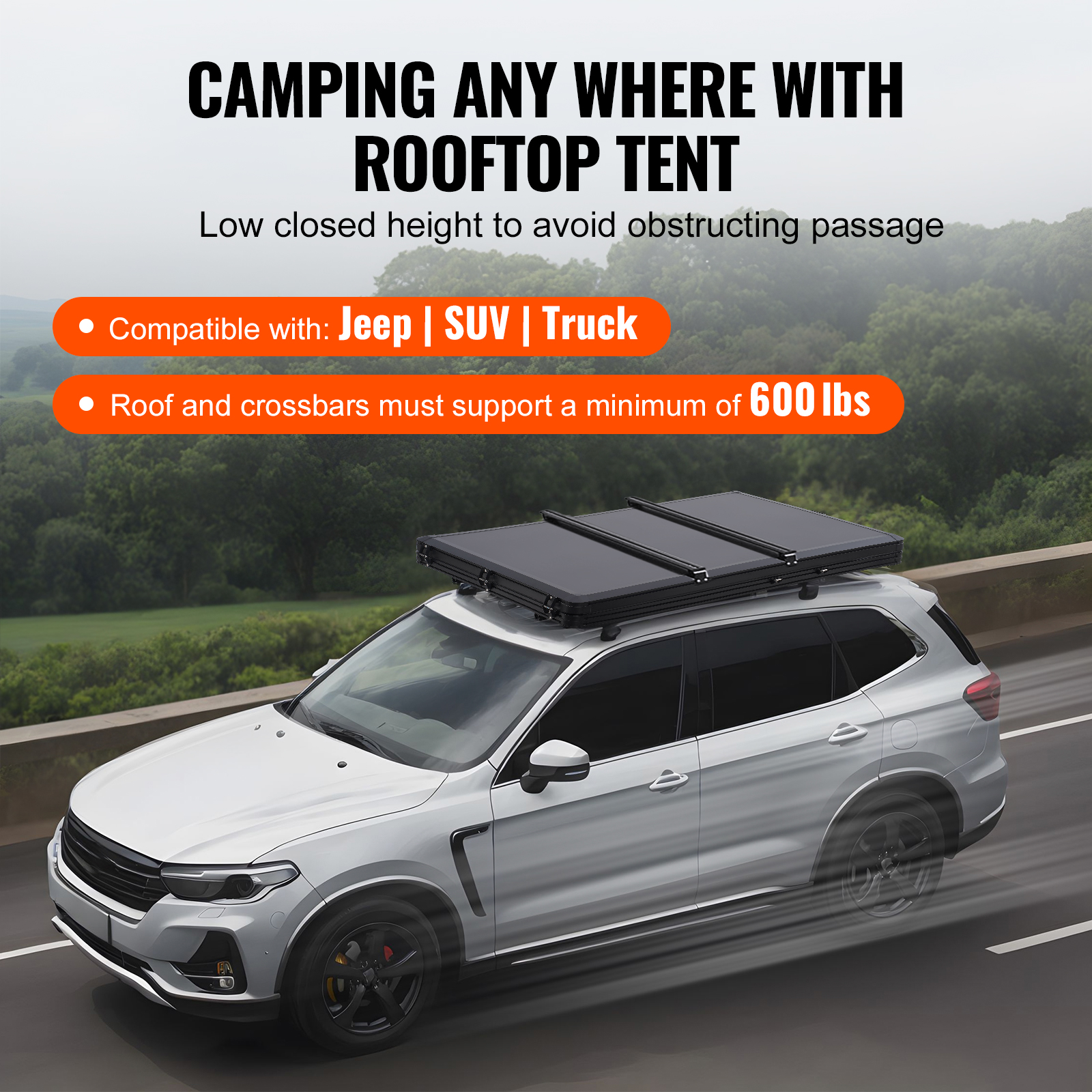 Hard Shell Triangle Roof Top Tent Pop-up Camping Tents W/ Ladder for ...