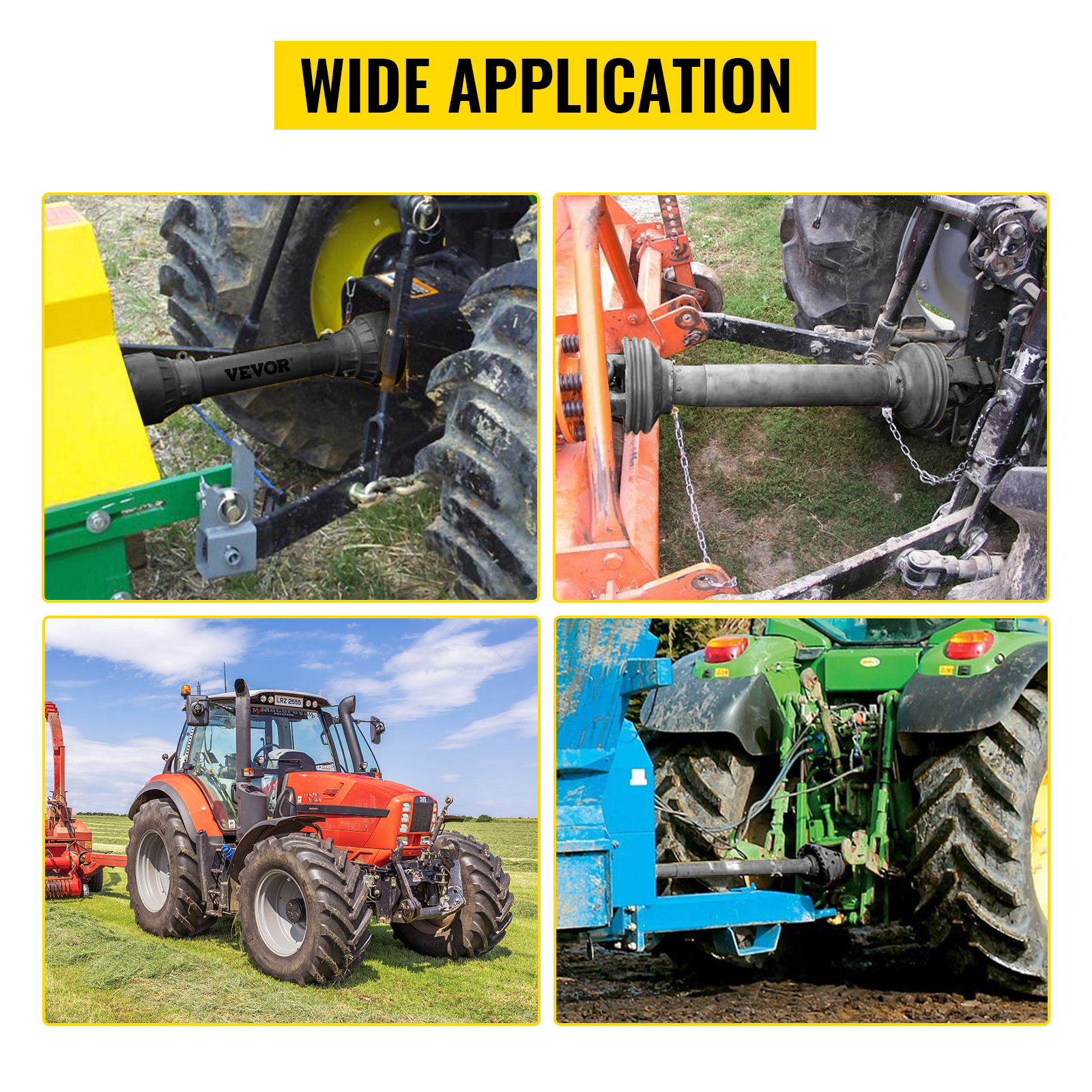 VEVOR PTO Shaft, 1-3/8” PTO Drive Shaft, 6 Spline Ends PTO Driveline ...