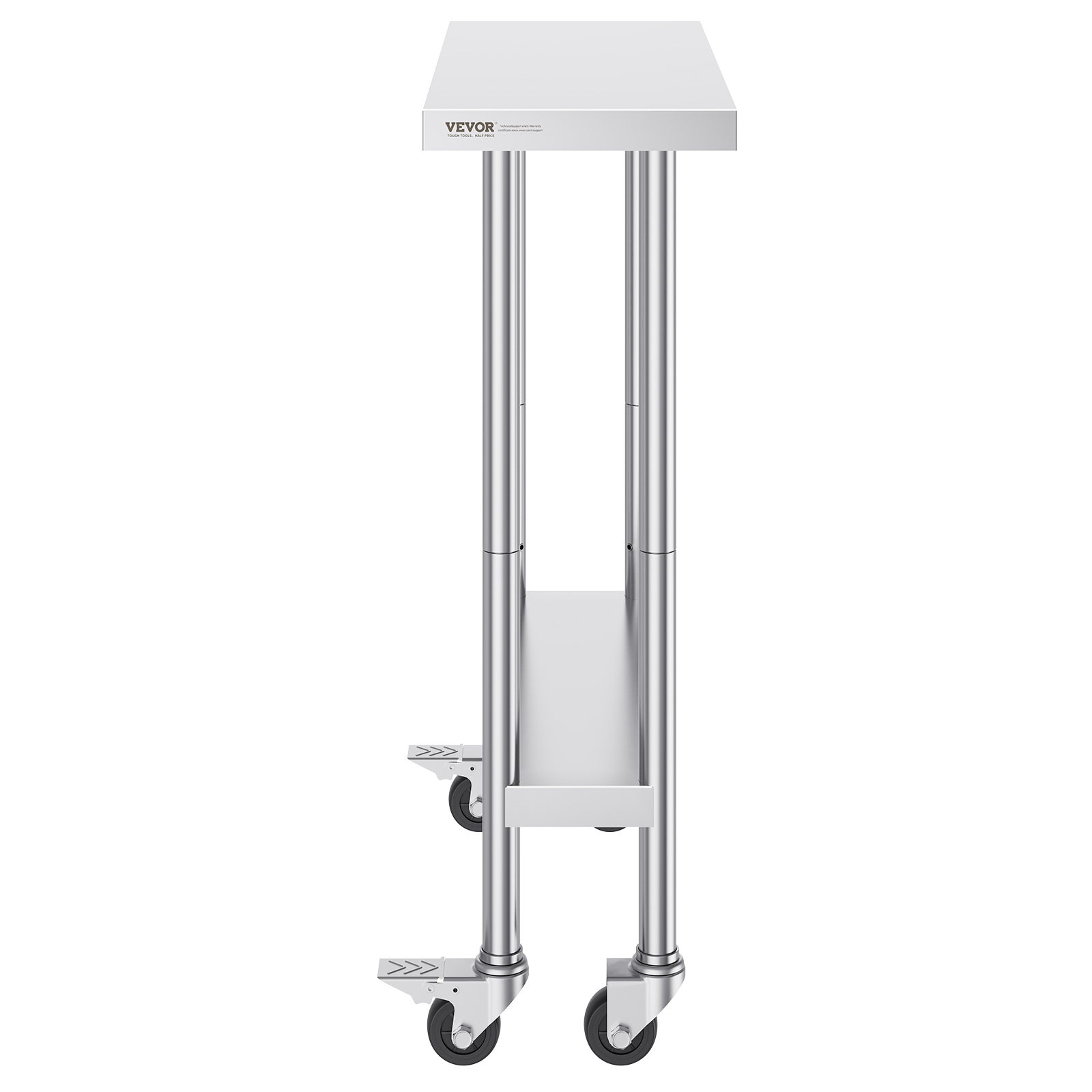 11 Size Stainless Steel Work Table Commercial Prep Table With 4 Casters ...
