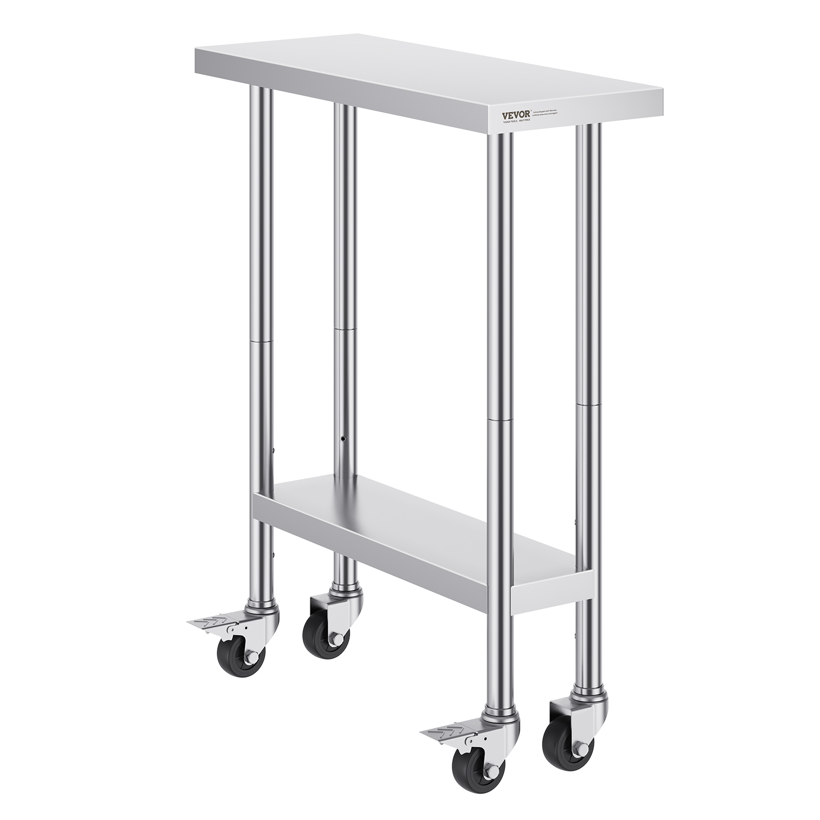 11 Size Stainless Steel Work Table Commercial Prep Table With 4 Casters ...