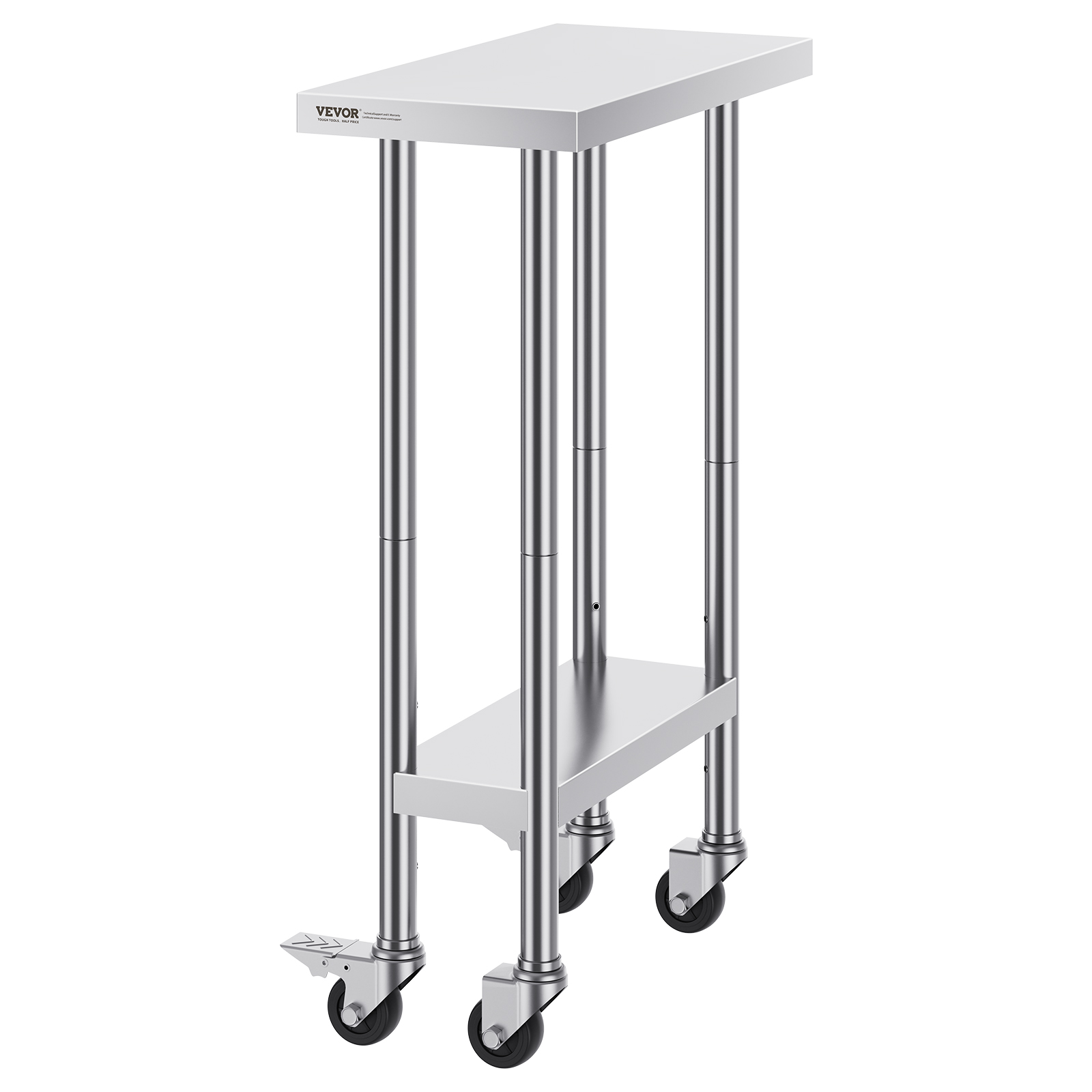 11 Size Stainless Steel Work Table Commercial Prep Table With 4 Casters ...