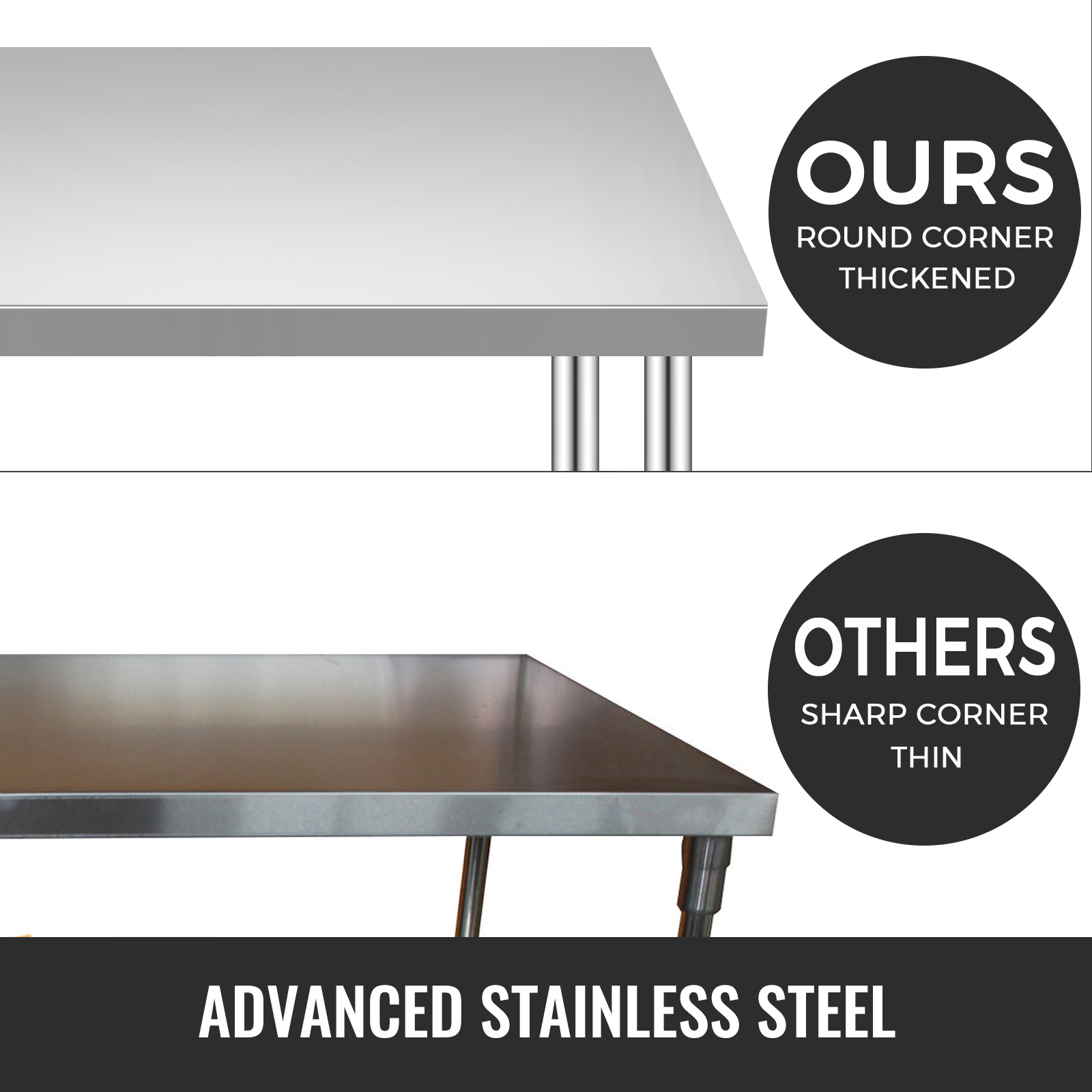 VEVOR VEVOR Stainless Steel Catering Work Table 30x36 Inch Commercial ...